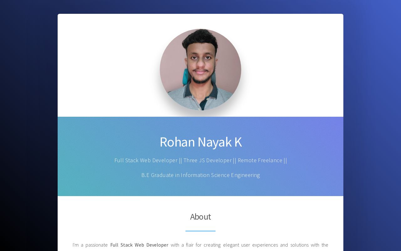 Rohan Nayak K Portfolio